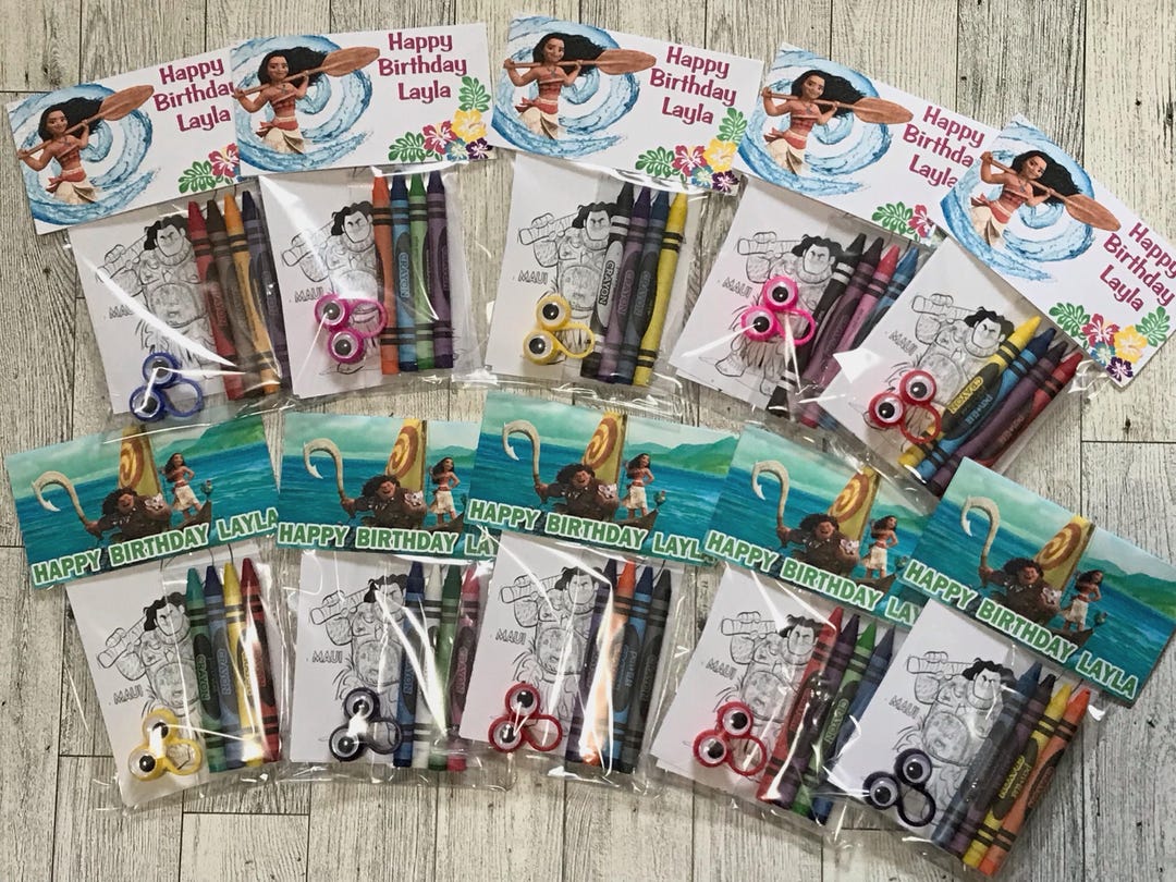 Moana Maui Coloring Party Favors With Crayons| Moana Maui Birthday ...
