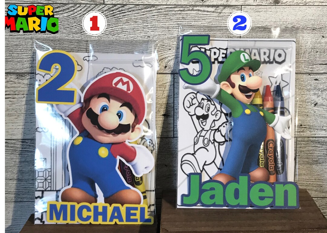 Super-mario Coloring Party Favor Pouch & Crayons-birthday Theme ...