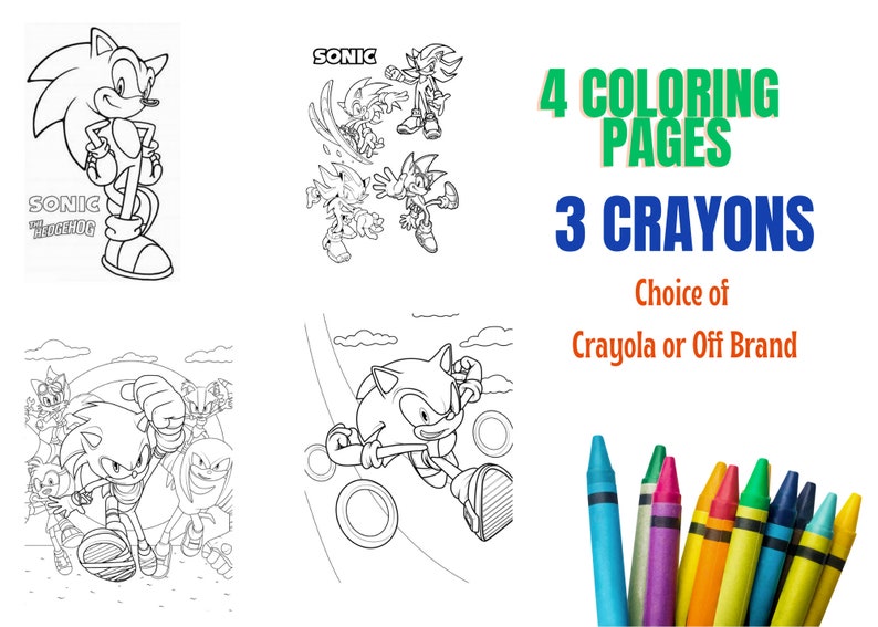 Sonic the Hedgehog Coloring Packs, Sonic the Hedgehog Party Favors ...