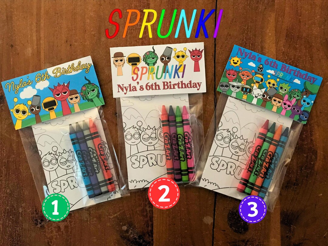 Sprunki Birthday Party Favors| Fun & Unique Party Gifts for Kids ...
