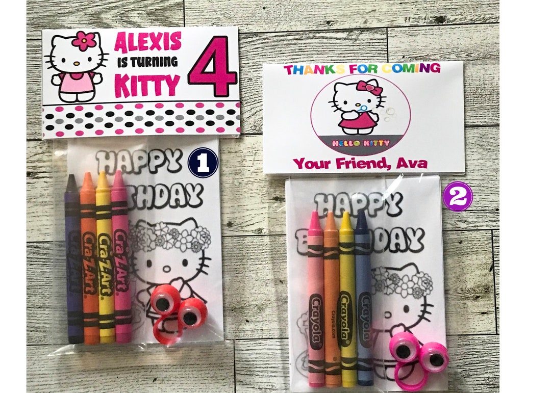 Hello Kitty Finger Puppet Coloring Party Favor Kit With Crayons, Kitten ...