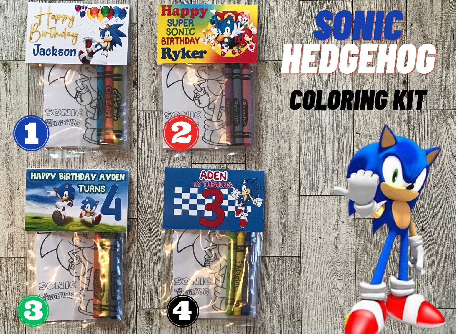 Sonic the Hedgehog Coloring Packs Sonic the Hedgehog Party - Etsy
