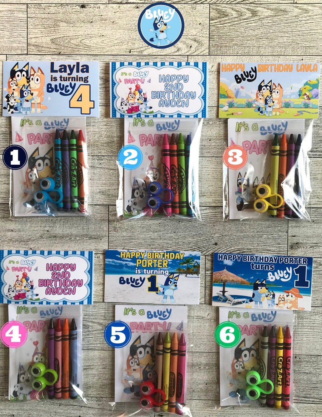 Sticky Gecko Bluey Birthday Party Coloring Book Set | Bluey Party ...