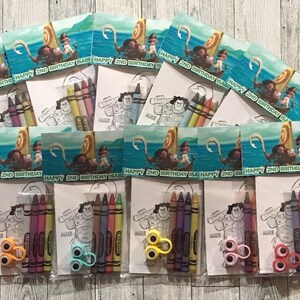 Moana Maui Coloring Party Favors With Crayons| Moana Maui Birthday ...