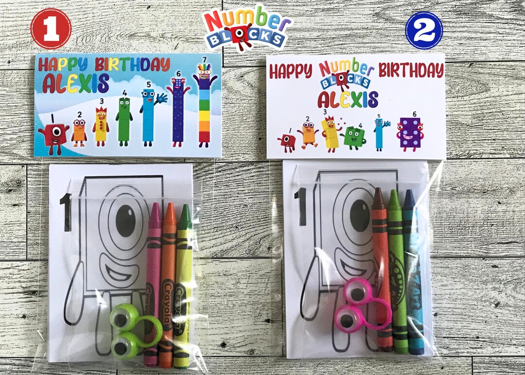 Kids Birthday Numbers Block Double Sided Coloring Pages With Crayons ...