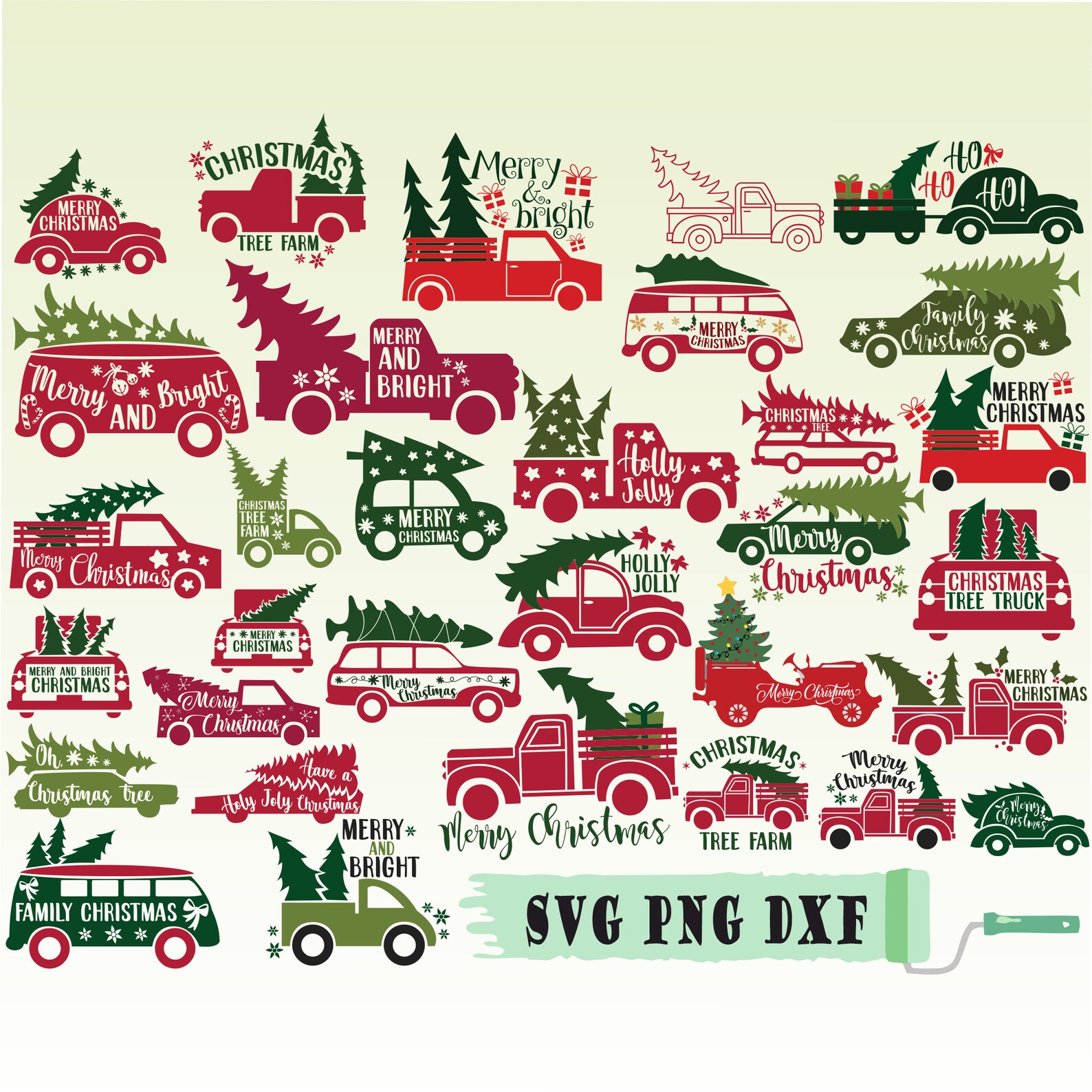 Christmas Truck SVG, DXF, PNG, Christmas Car Svg, Christmas Svg ...