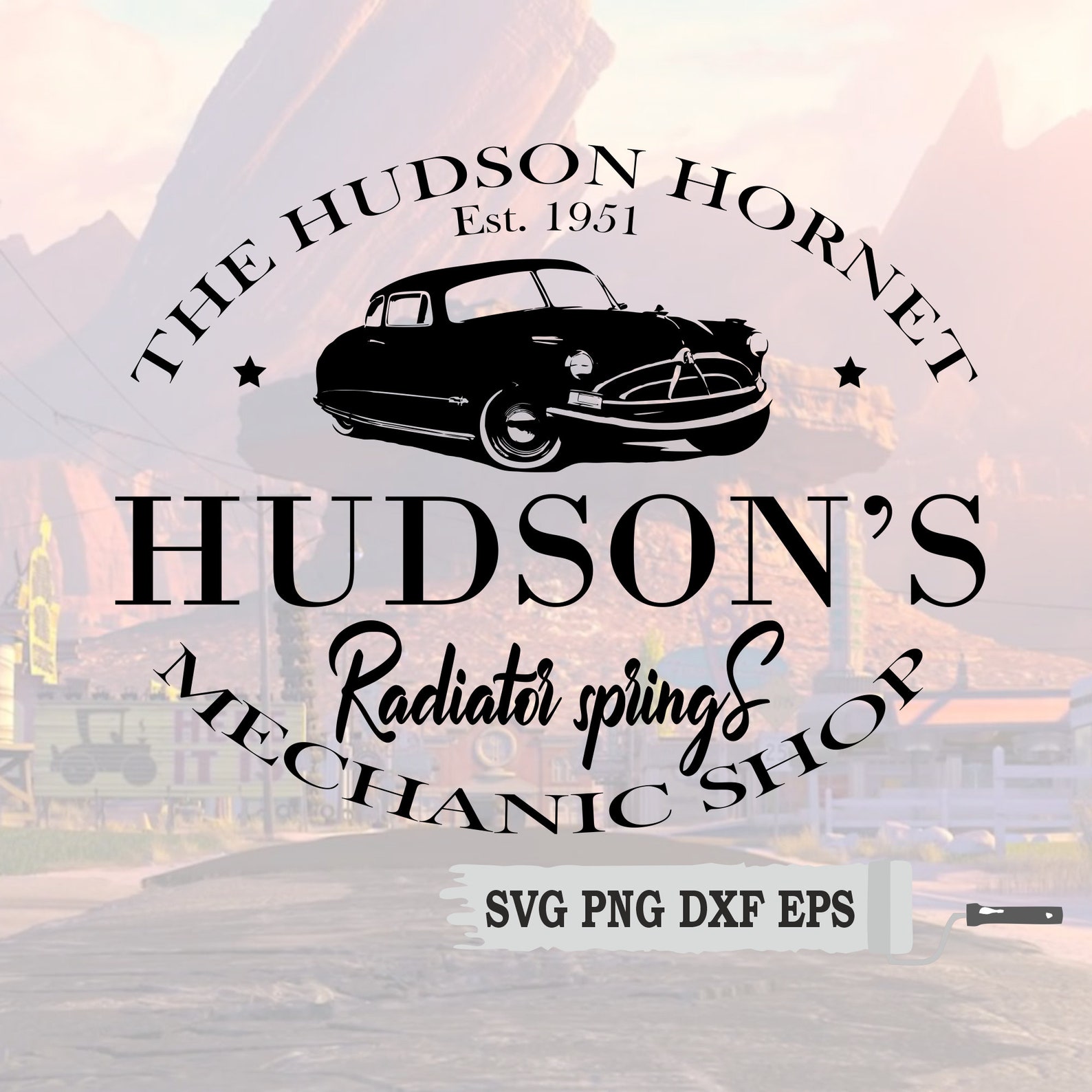 Hudson's Mechanic Shop Svg Png Dxf Eps, Doc Hudson Svg, Hudson Hornet ...