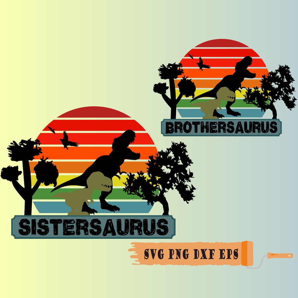 Sistersaurus SVG Png Brothersaurus SVG Png Sis Dinosaur - Etsy