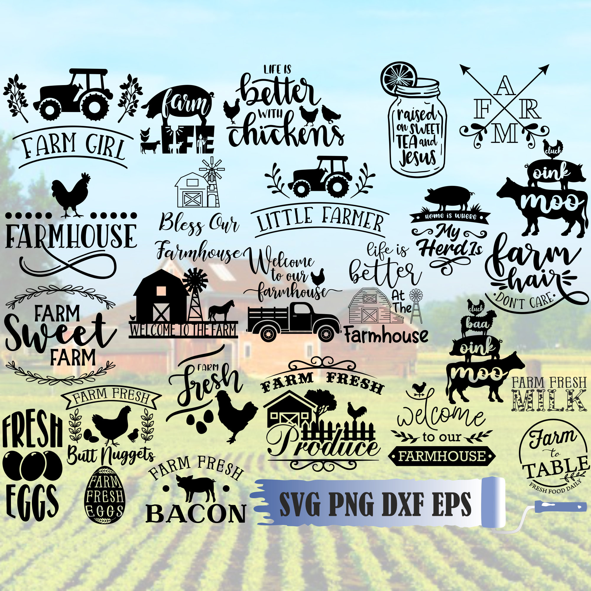 Visual Arts dxf svg Little Farmer Digital File Fun farm svg. png Farm ...