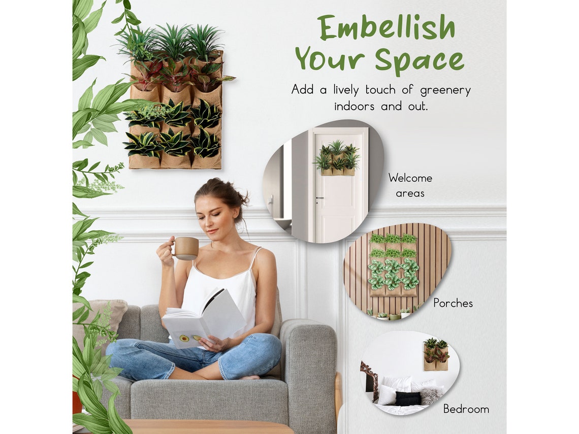 Vertical Garden Living Wall Planter Eco-friendly 12 Pocket - Etsy