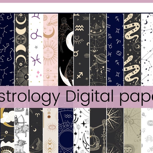 Astrology/zodiac Digital Paper Printable Astrology and Zodiac - Etsy