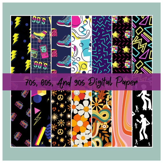 70s80s and 90s Digital Paper Printable 70s 80s and 90s - Etsy