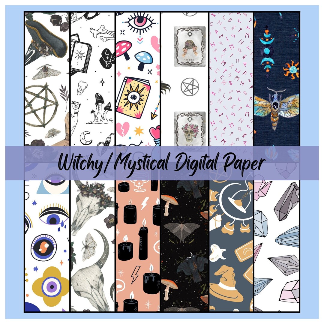 Witchy/ Mystical Digital Paper Bundle. - Etsy