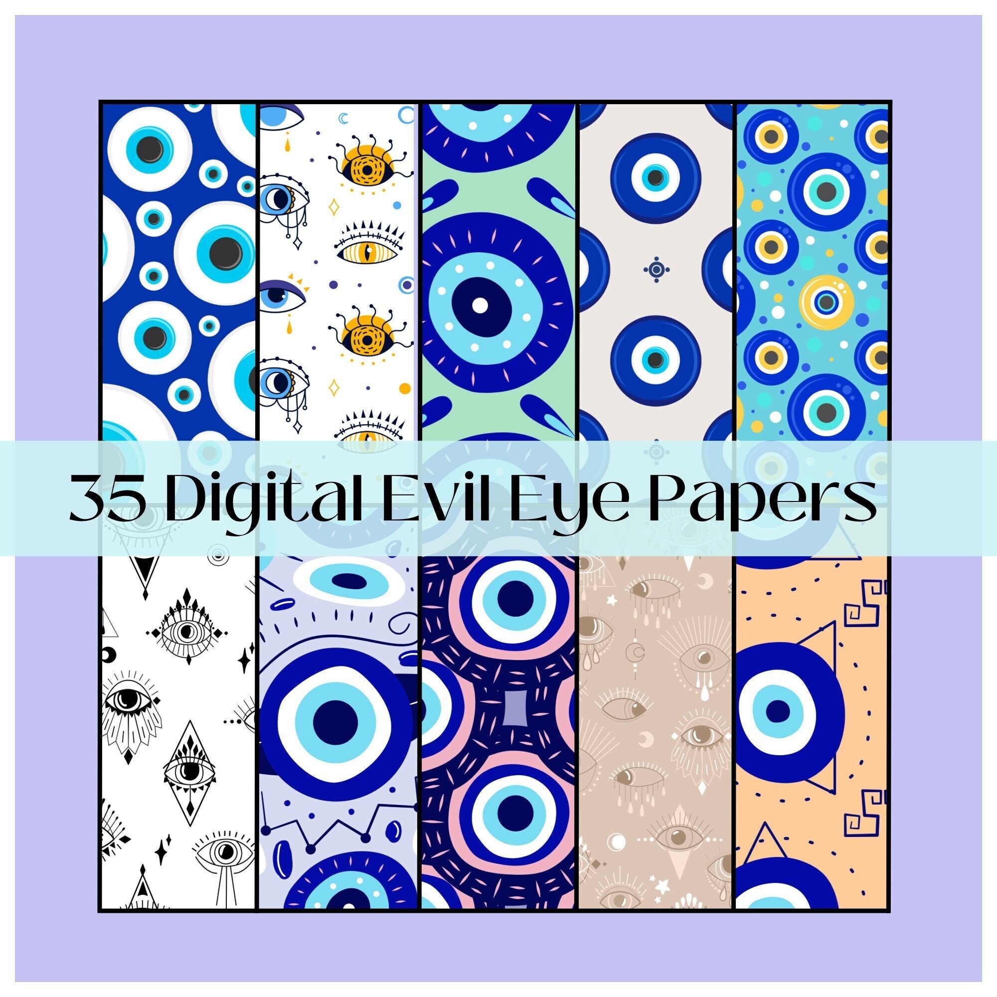 Evil Eye Digital Paper. Evil Eye Backgrounds. Digital Paper Bundle. - Etsy