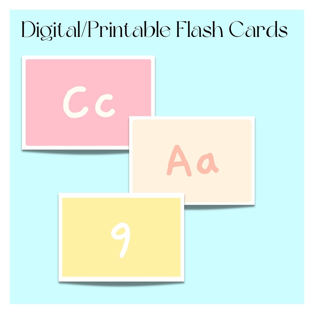 Digital /printable Flash Cards Alphabet and Numbers 1-20 Learing ...