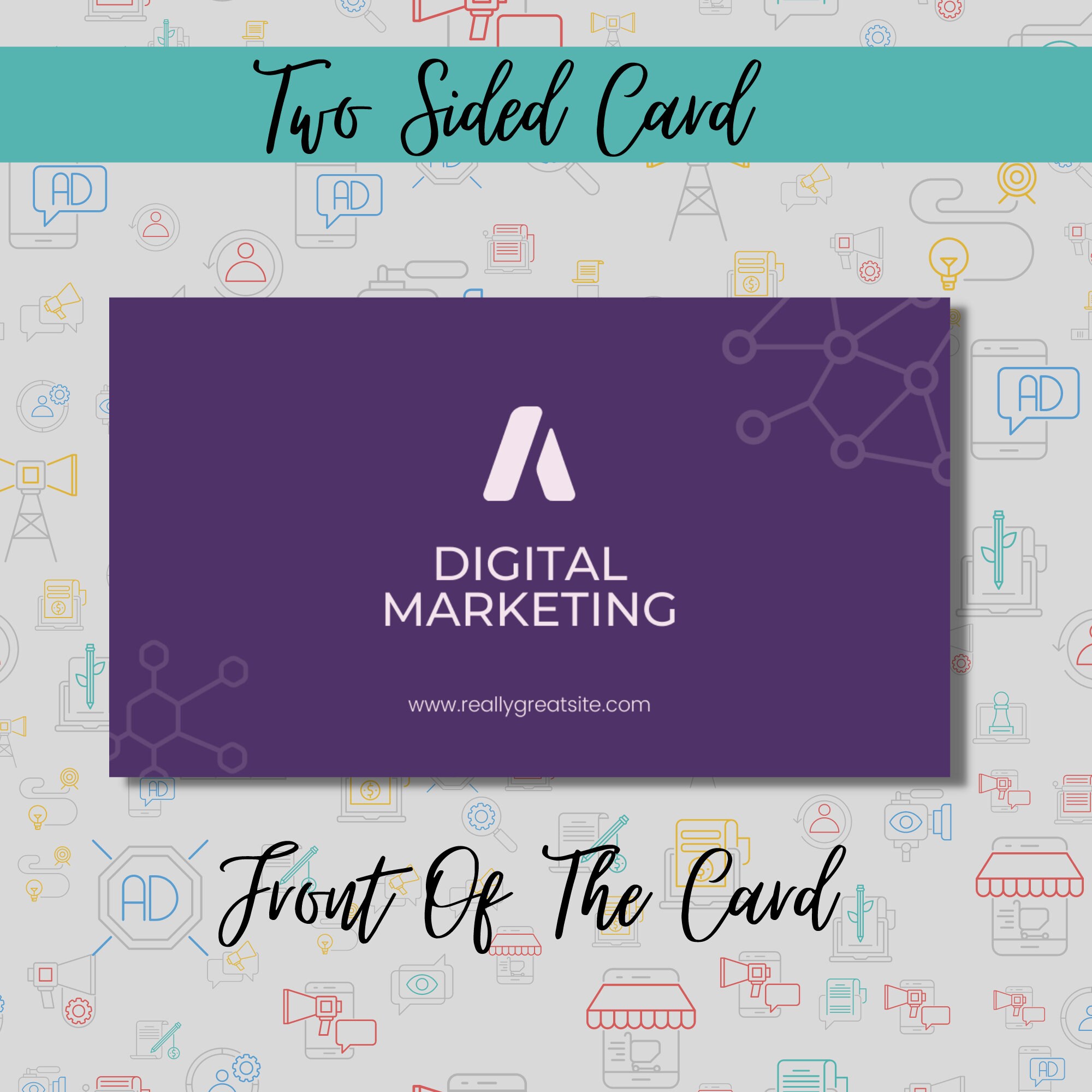 Editable Digital Marketing Business Card Two Sided - Etsy