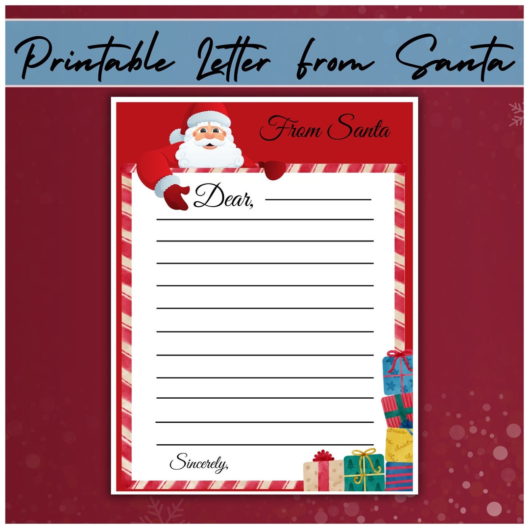 Printable Christmas Letter From Santa - Etsy