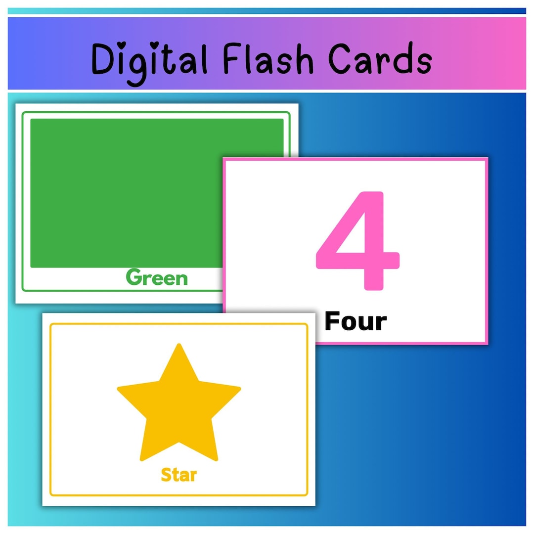 Printable / Digital Flash Cards Shapes, Numbers, and Colors - Etsy