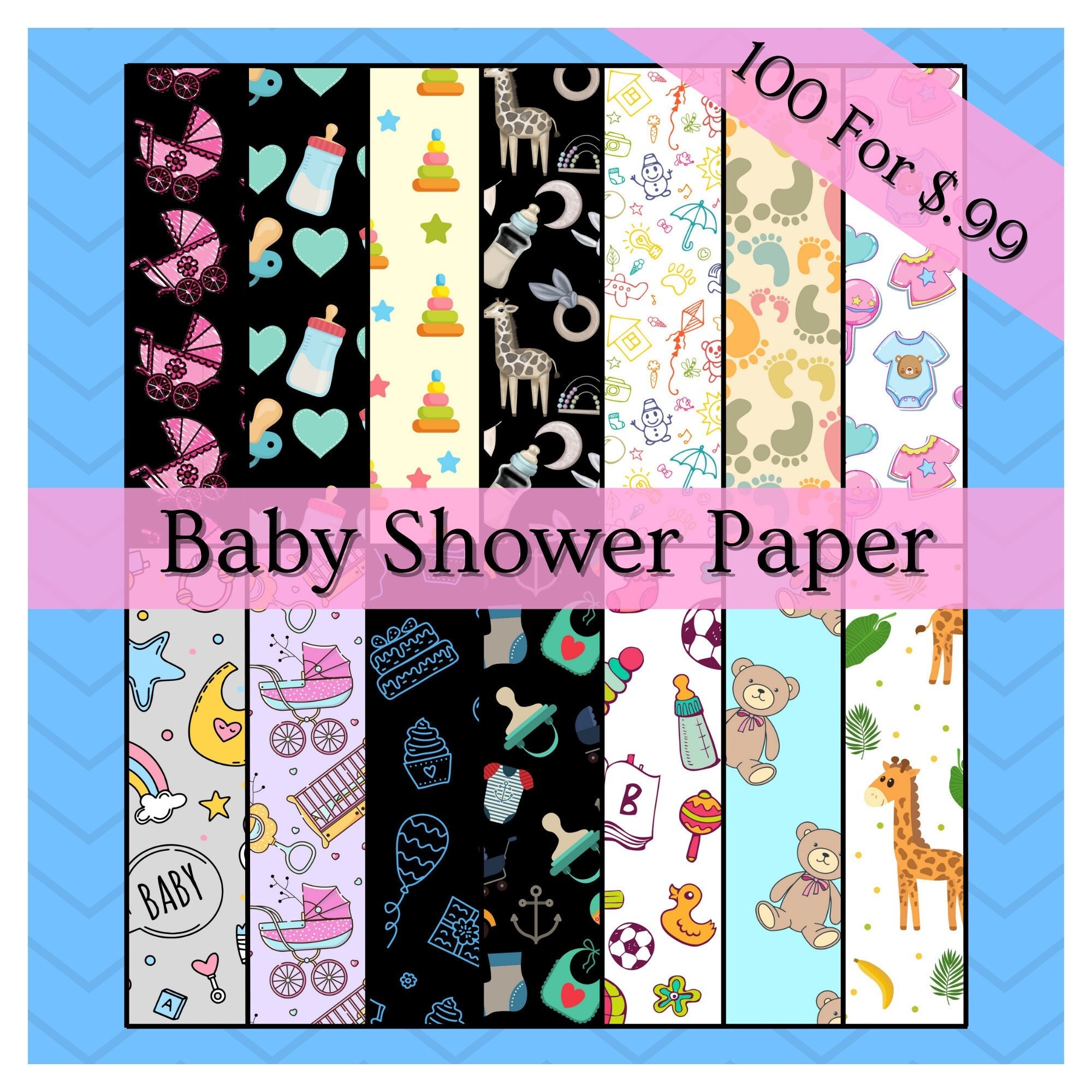 Baby Shower/ Baby Digital Paper Printable Baby Shower Paper - Etsy