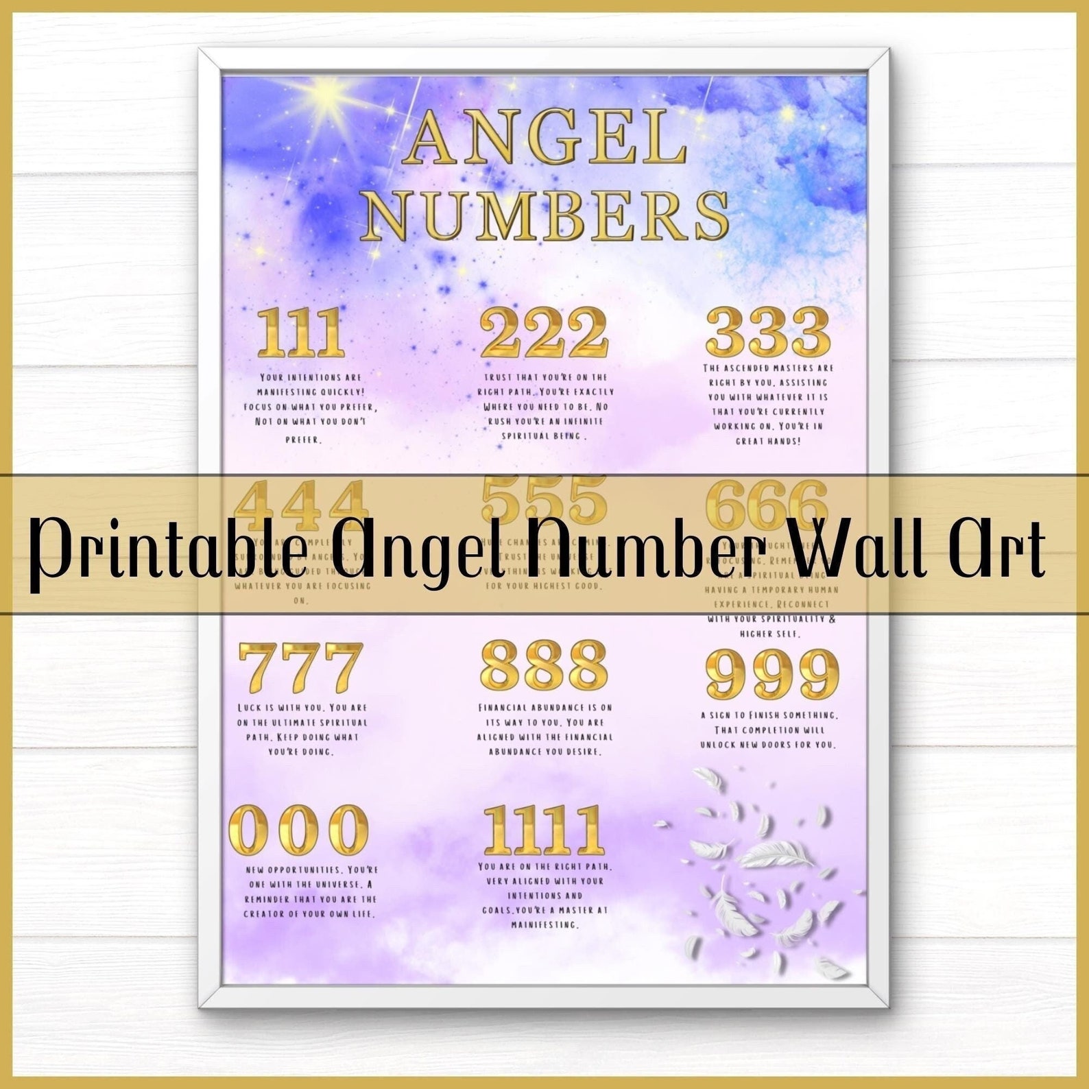 Printable Angel Numbers Wall Art (digital Download) - Etsy