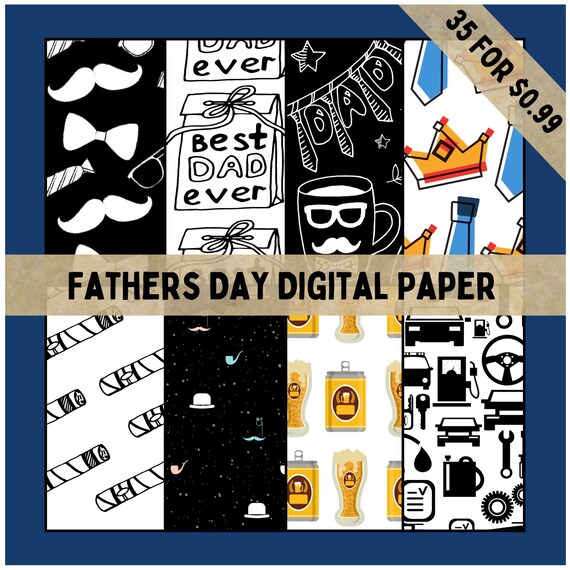 Fathers Day Digital Paper/printable Paper | Etsy