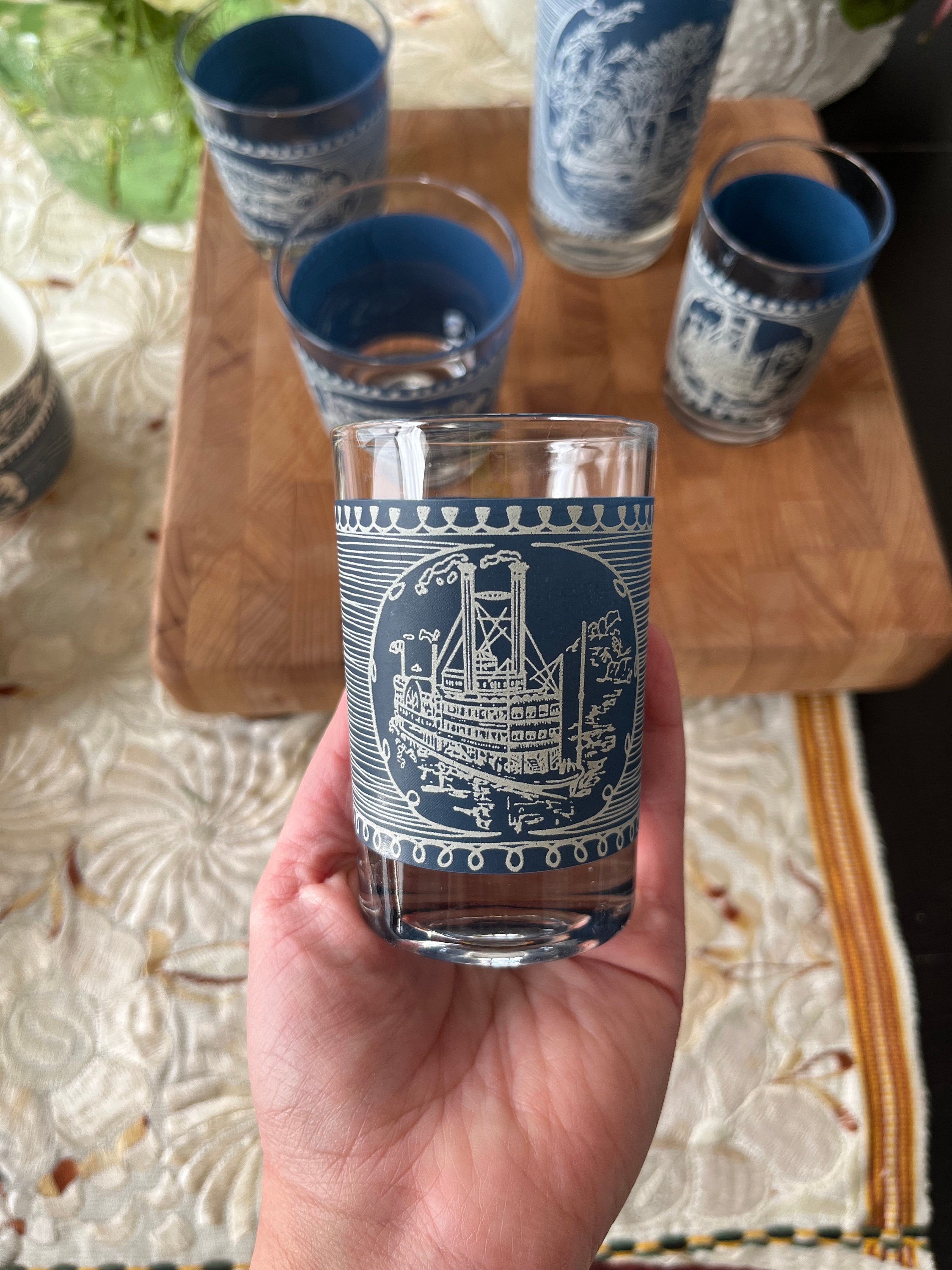 Currier and Ives Blue by Royal Collection Bread and Butter Plates ...