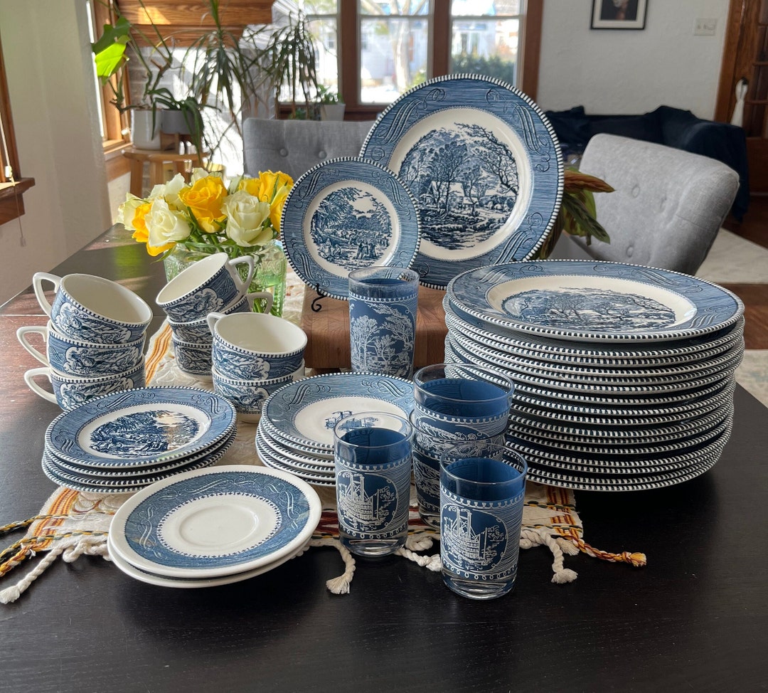 Currier and Ives Blue by Royal Collection Bread and Butter - Etsy