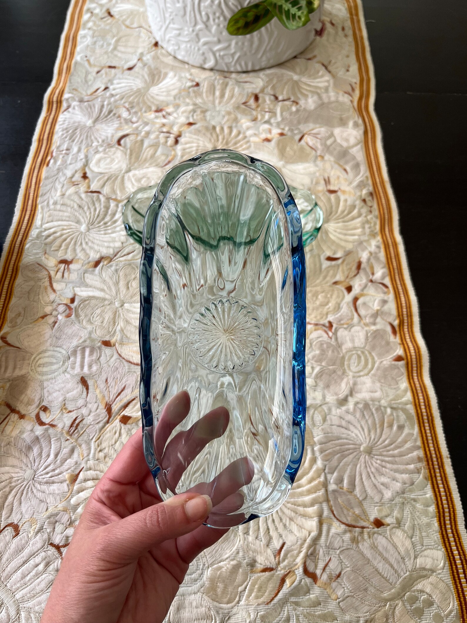 Vintage Anchor Hocking Banana Split Glass Boat Dish Trinket Dish Ice ...