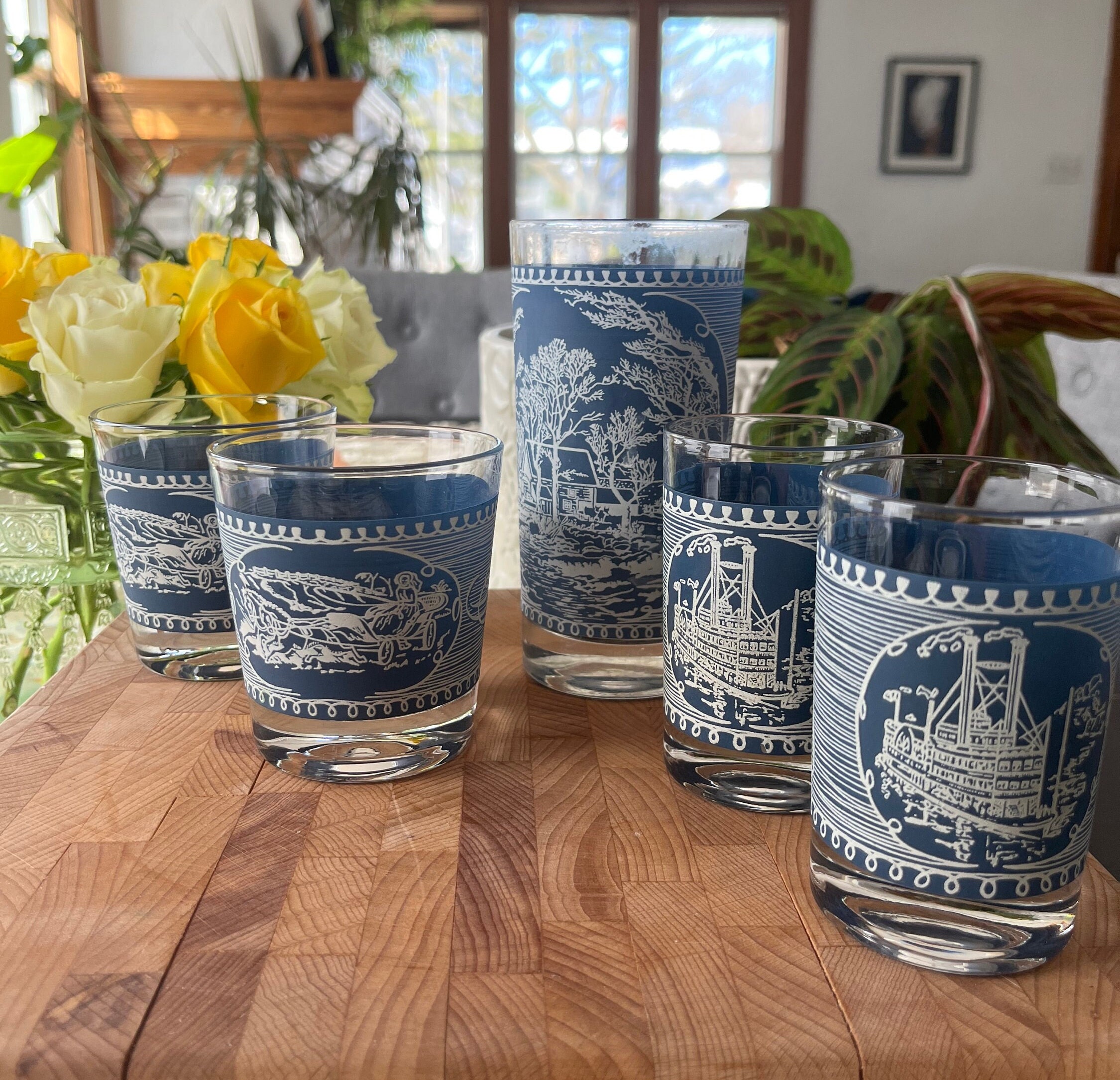 Currier and Ives Blue by Royal Collection Bread and Butter Plates ...