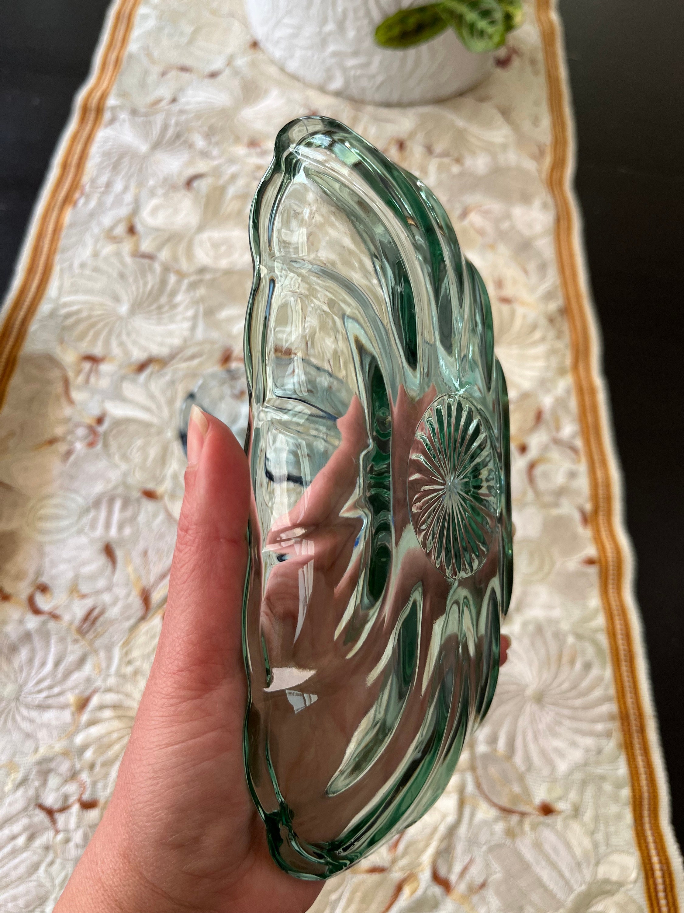 Vintage Anchor Hocking Banana Split Glass Boat Dish Trinket Dish Ice ...