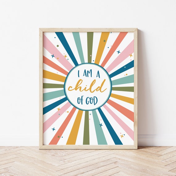I Am a Child of God Printable Wall Art Kids Bible Verse Wall - Etsy