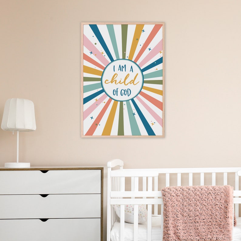 I Am a Child of God Printable Wall Art Kids Bible Verse Wall Art Kids ...