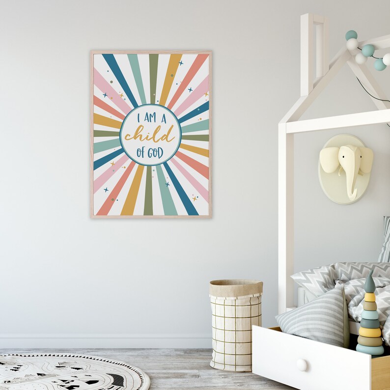 I Am a Child of God Printable Wall Art Kids Bible Verse Wall - Etsy