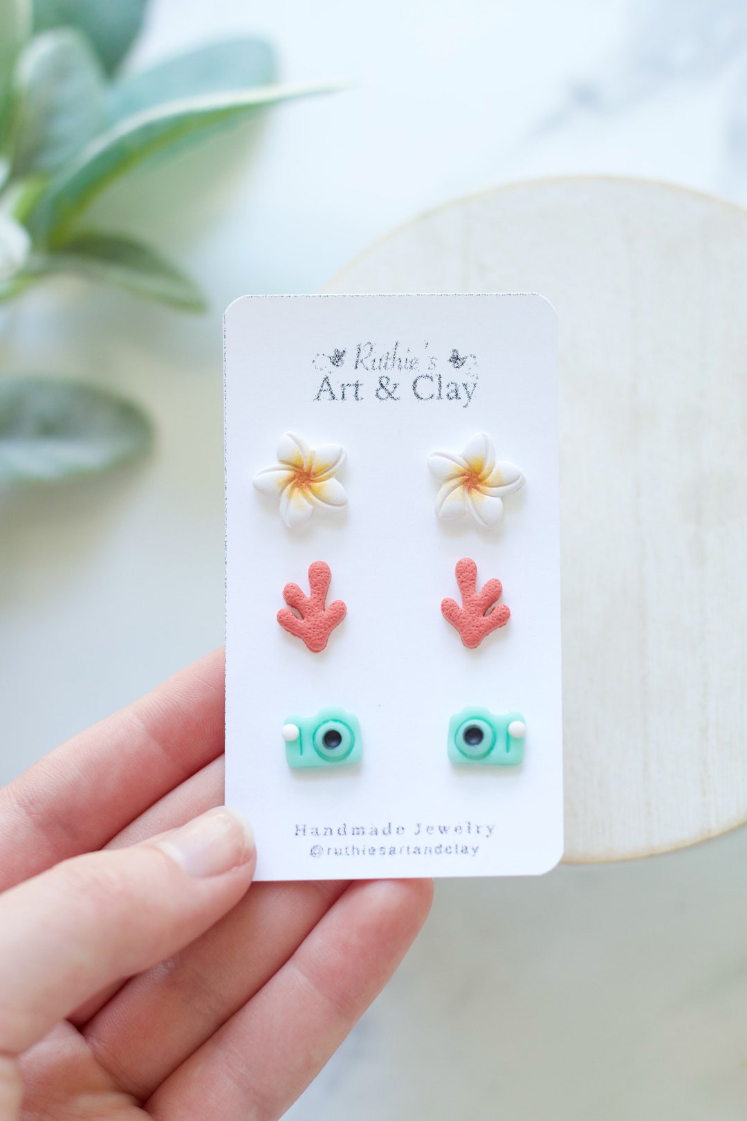 Aloha Polymer Clay Stud Pack | Handmade Polymer Clay Beach Themed ...