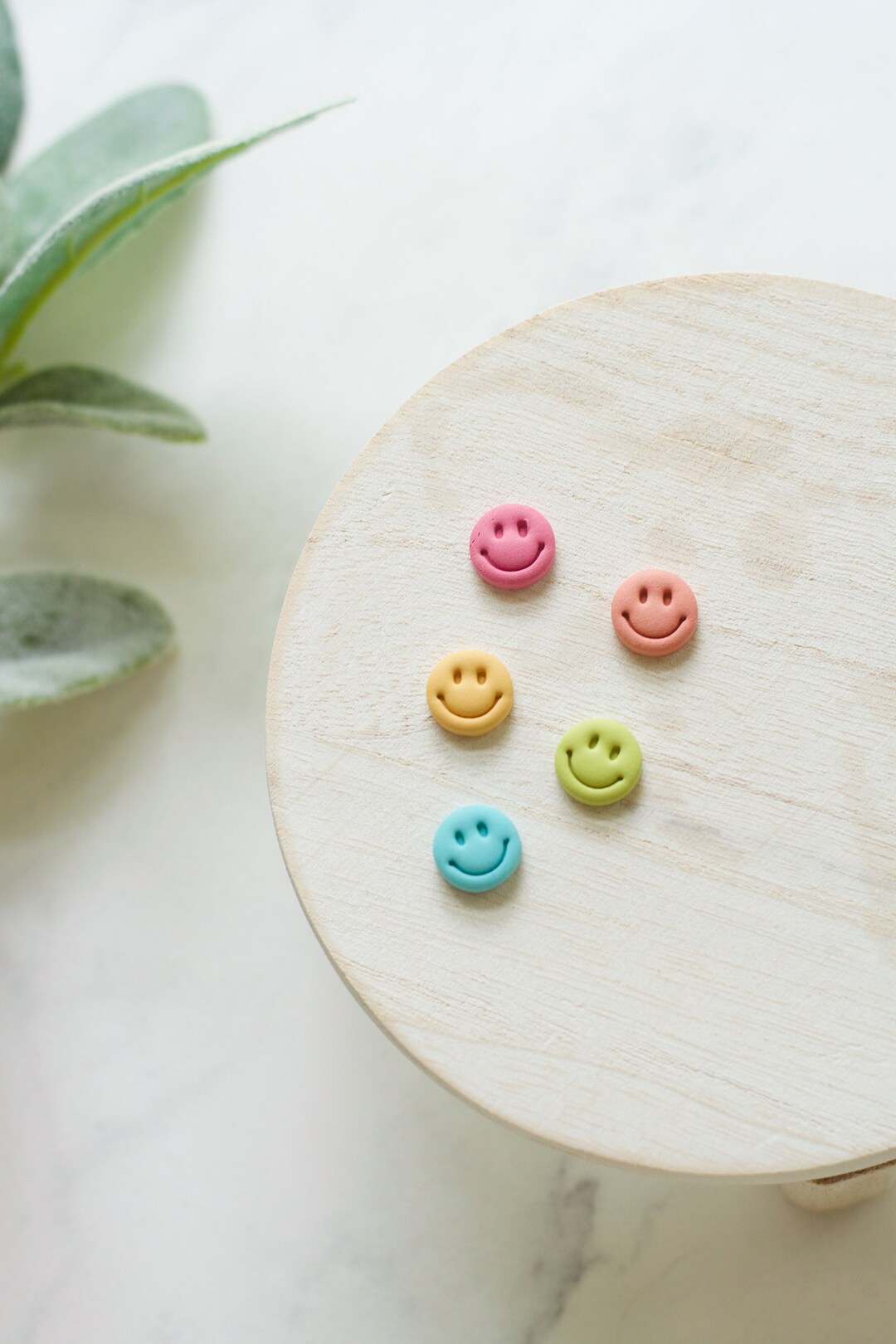 Cute Smiley Face Stud Earrings | Summer Clay Studs | Handmade Clay ...