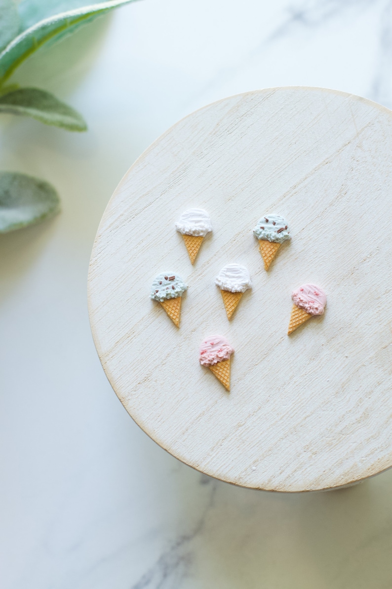 Handmade Ice Cream Cone Stud Earrings | Polymer Clay, Summer Jewelry - Etsy