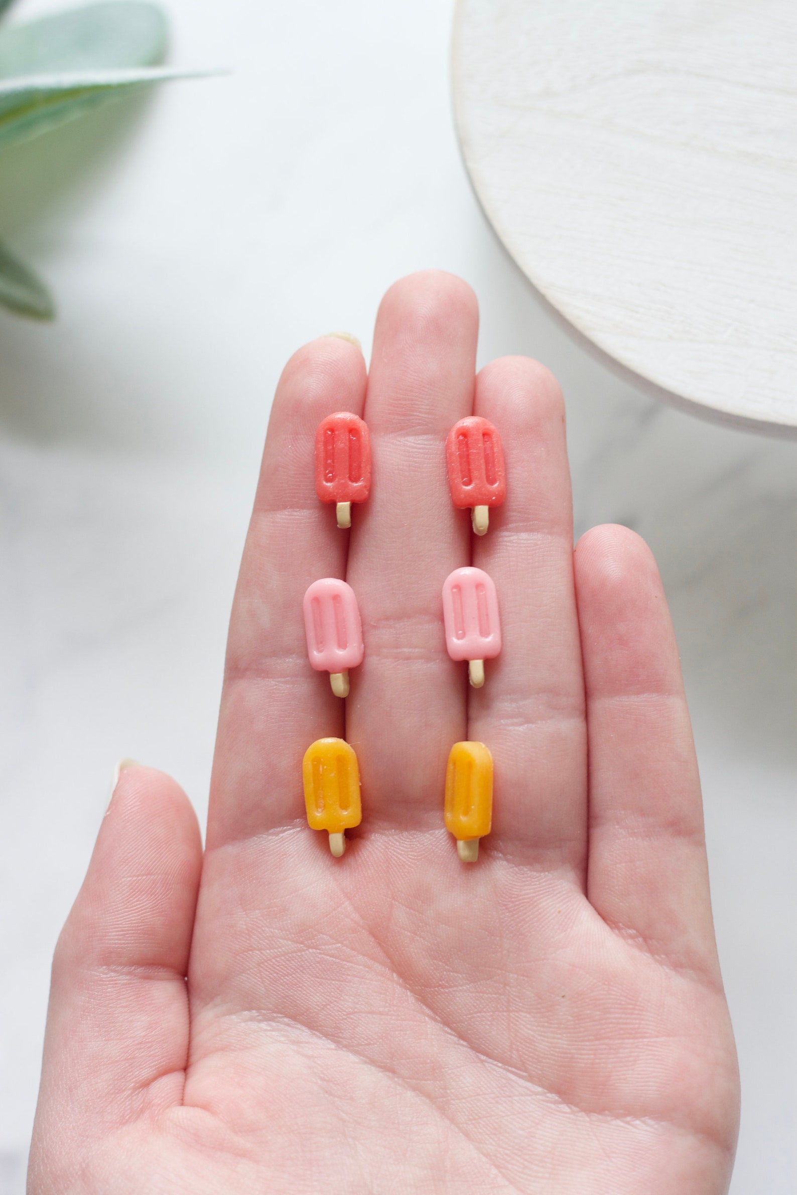 Handmade Polymer Clay Popsicle Stud Earrings | Summer Jewelry - Etsy