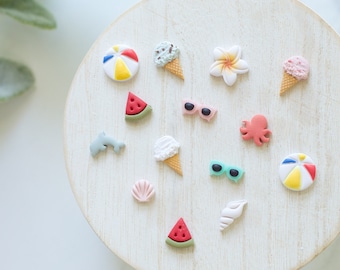 Beach Polymer Clay Stud Pack | Handmade Polymer Clay Beach Themed ...