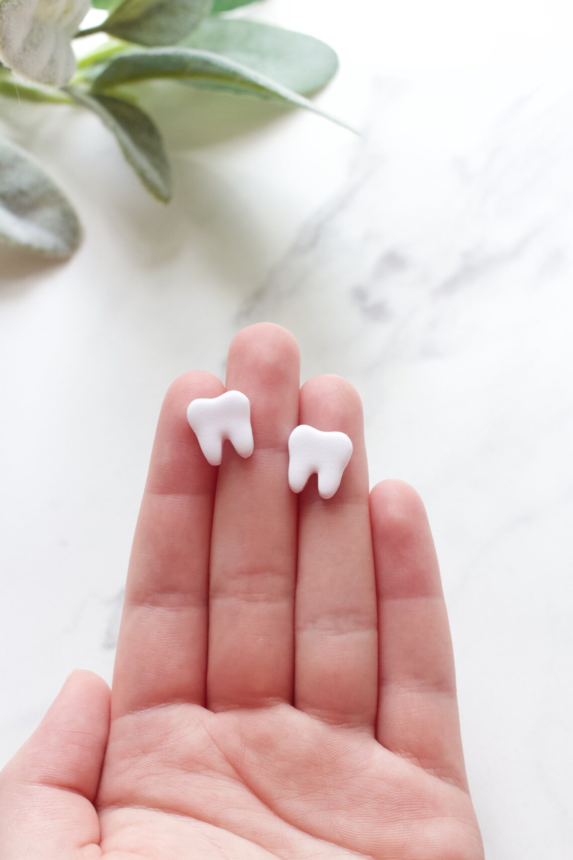 Tooth Studs | Polymer Clay Teeth Stud Earrings | Handmade Clay Tooth ...