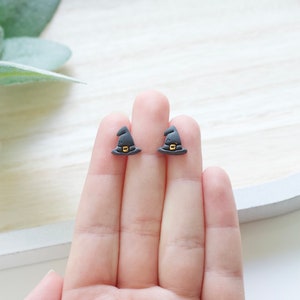 Halloween Ghost, Candy Corn, and Witch Hat Stud Earring Pack | Handmade Clay Halloween Themed ...