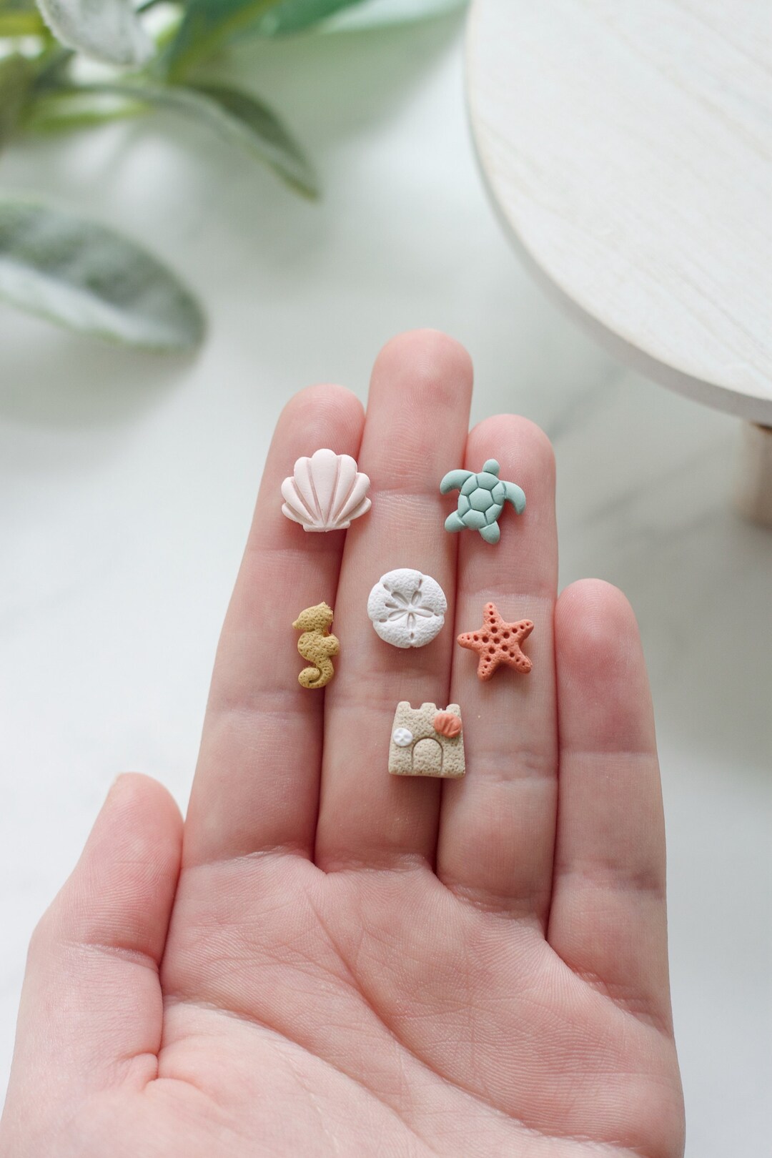 Beach Polymer Clay Stud Earrings | Handmade Polymer Clay Beach Themed ...