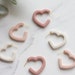 Handmade Polymer Clay Heart Hoop Earrings Valentines Day Earrings Hear ...