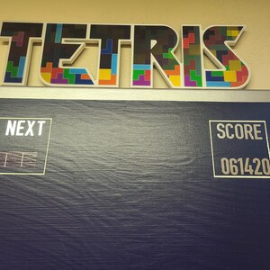 Hand Painted Tetris Wall Hanging With Tetris Sign - Etsy