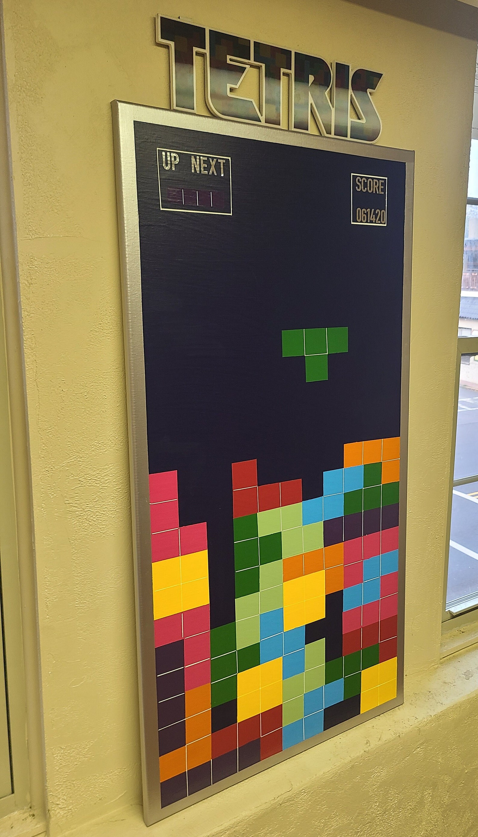 Hand Painted Tetris Wall Hanging With Tetris Sign - Etsy