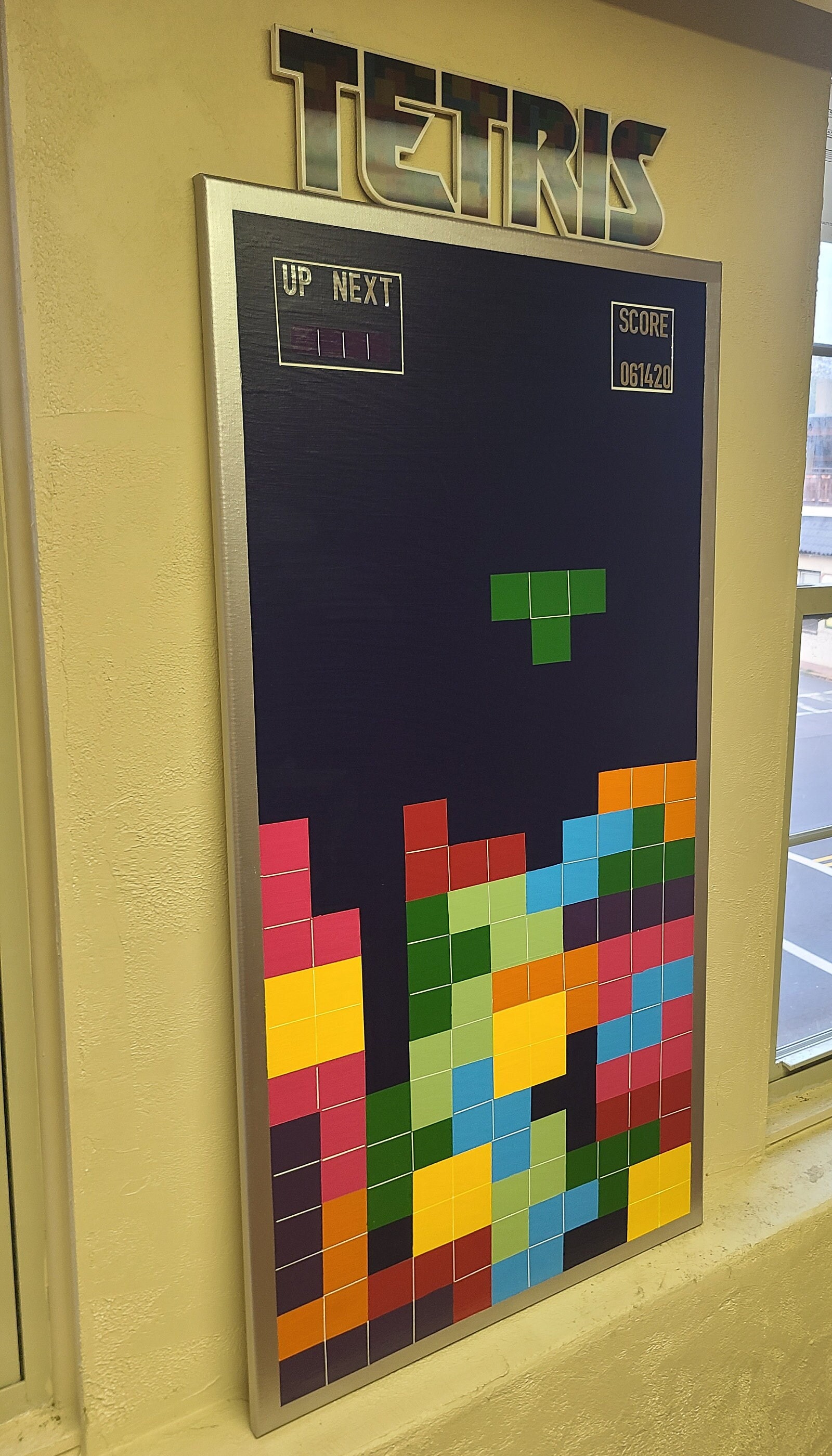 Hand Painted Tetris Wall Hanging With Tetris Sign - Etsy