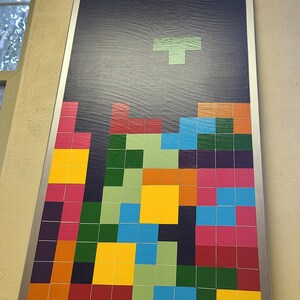 Hand Painted Tetris Wall Hanging With Tetris Sign - Etsy