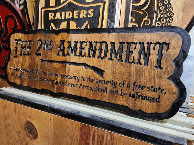 2nd Amendment Plaque, 21x8 - Etsy
