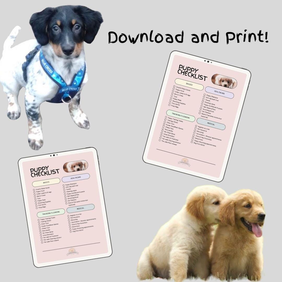 Printable Puppy Checklist New Puppy Essentials Guide Comprehensive ...