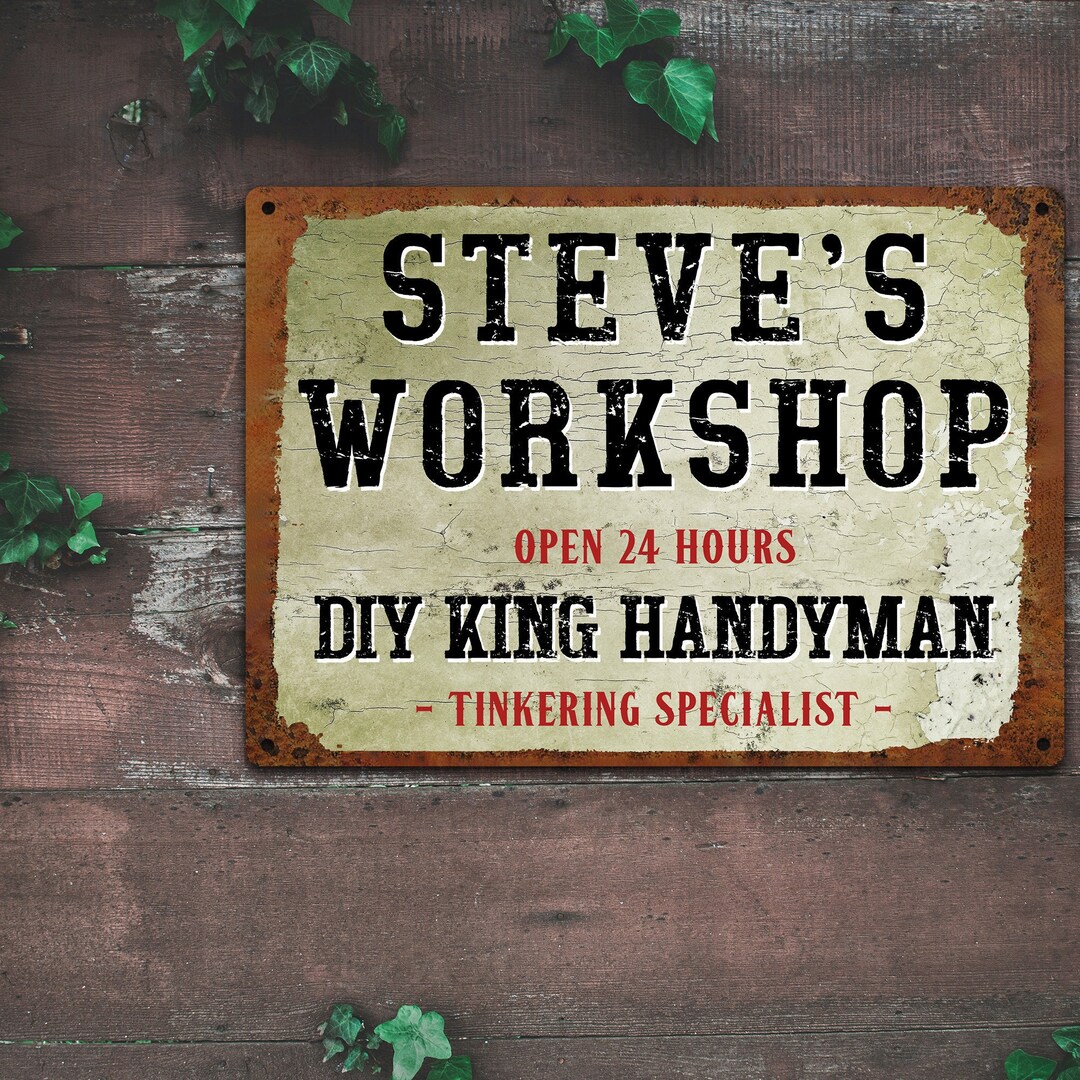 Personalised Workshop Sign for Garden & Outdoor, Personalised Workshop ...