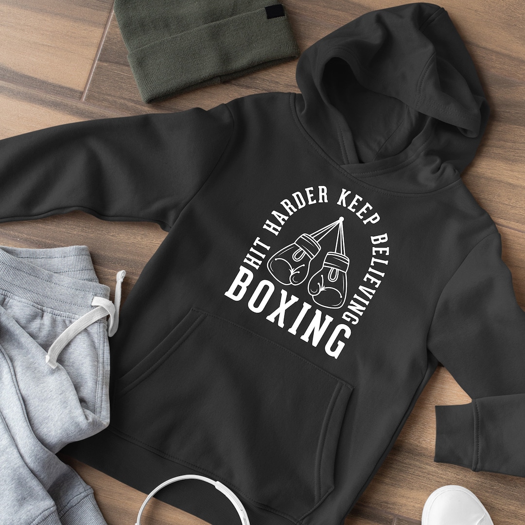Boxing Hoodie, Boxing Gifts for Boys, Train Box Sweatshirt Girls Funny ...